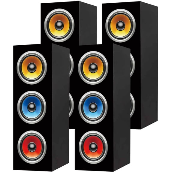 4 Pcs 80s 90s Party Decorations Hip Hop Party Favor Large Paper Boombox ...