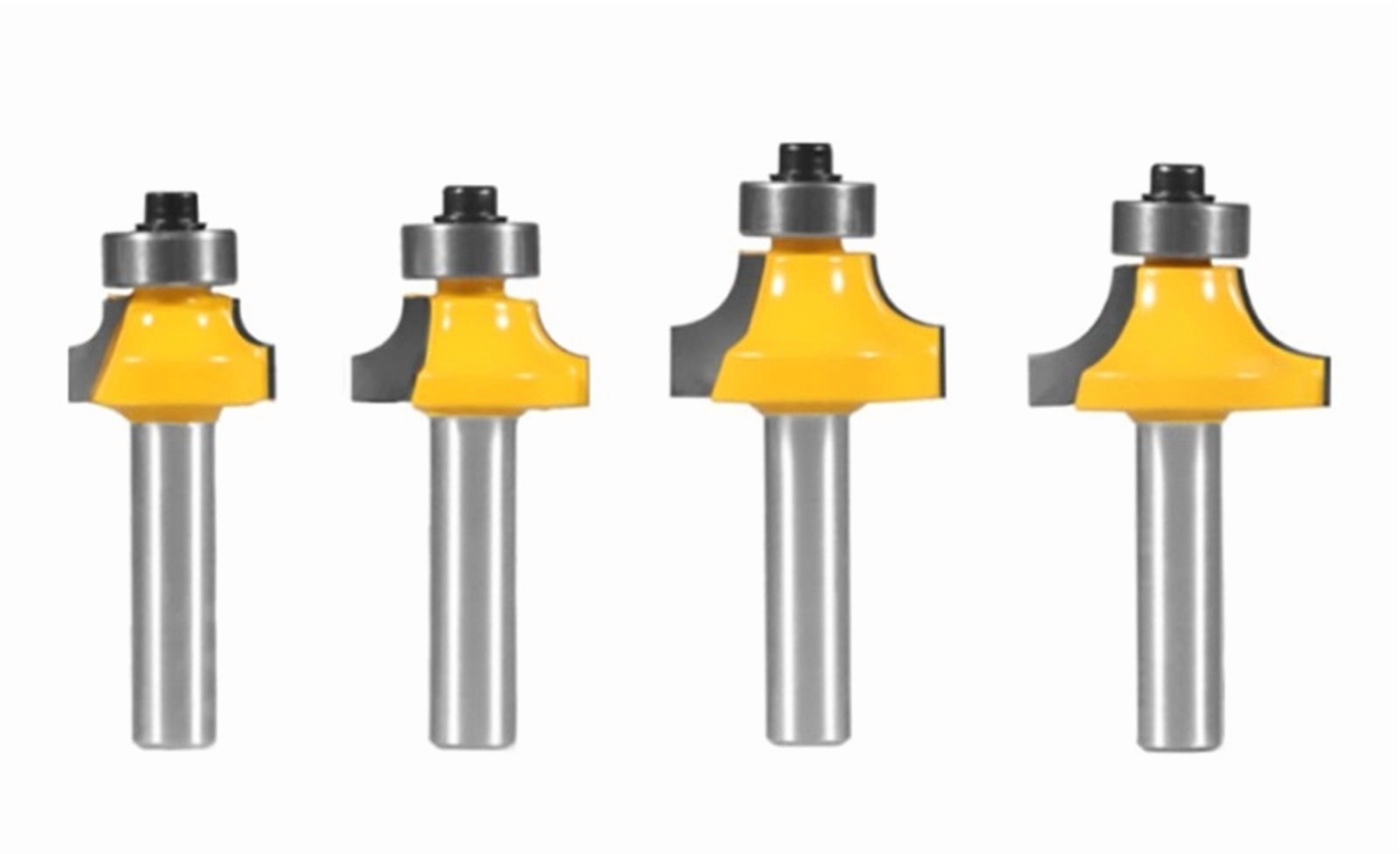 4 Pcs 8mm Shank Roundover Router Bit Set Woodworking Milling Cutter For ...