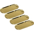 4 Pcs 9 Inch x 3.7 Inch Gold Stainless Steel Trinket Tray Set ...