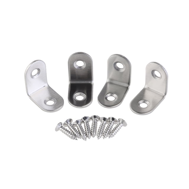 4 Pcs 90 Degree Angle Bracket 25mm Metal Brackets Steel Plate Silver ...