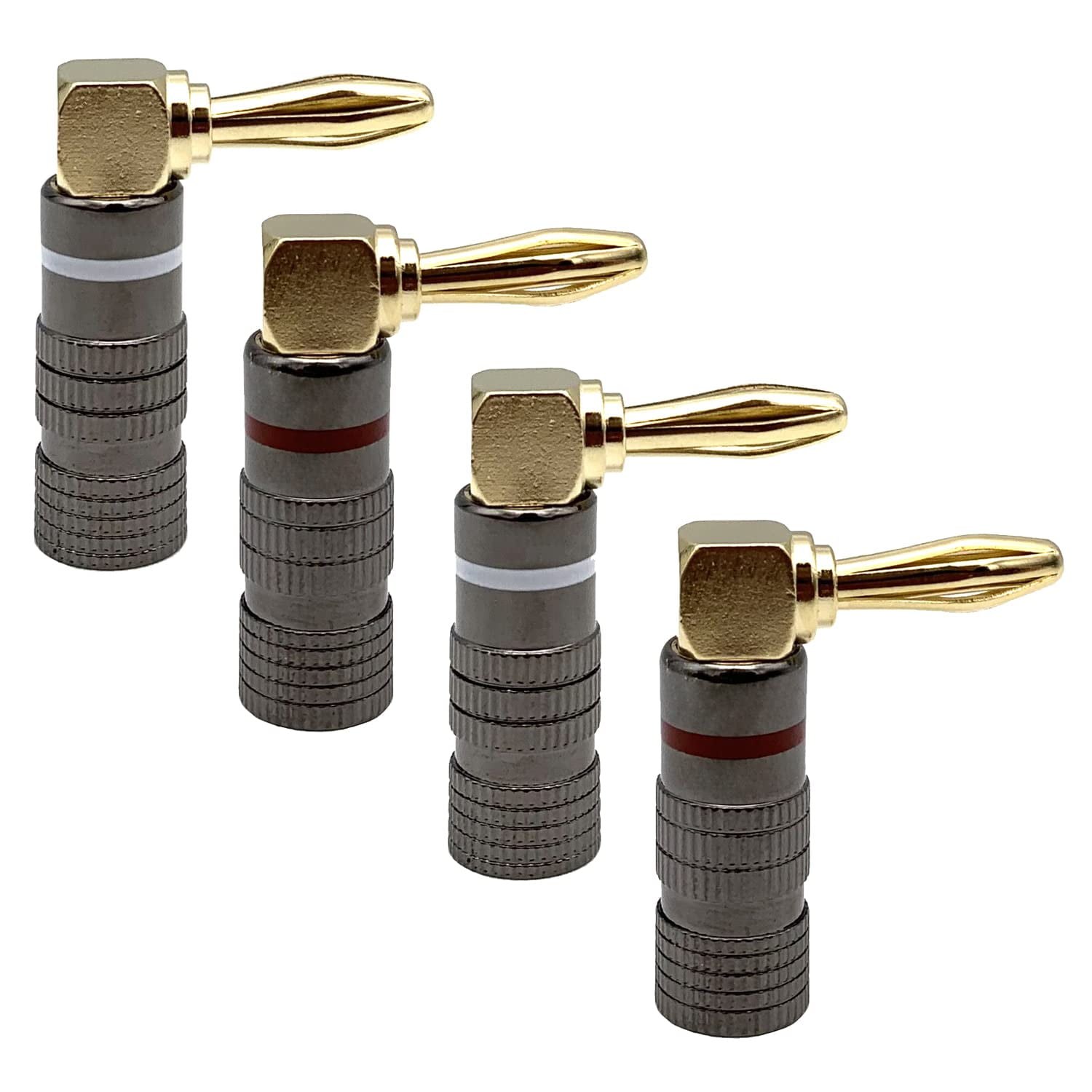 4 Pcs 90 Degree Right Angle Banana Plug Connectors - Walmart.com