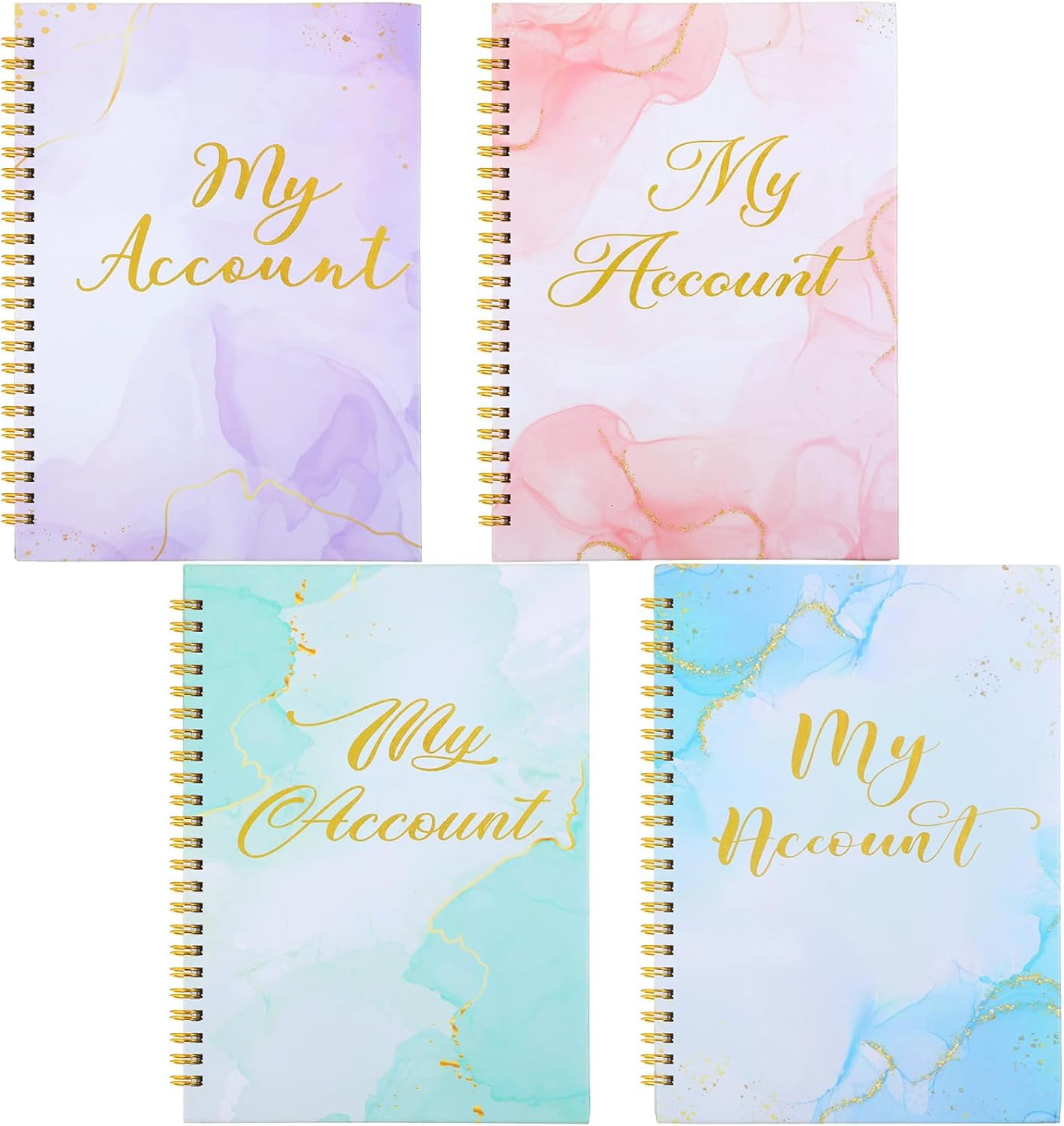 4 Pcs Accounting Ledger Book Spending Account Tracker Notebooks Spiral ...