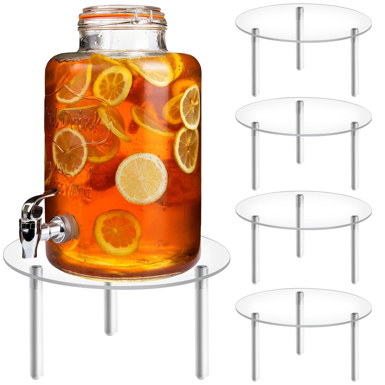 4 Pcs Acrylic Drink Dispenser Stands, Beverage Dispenser Stands ...