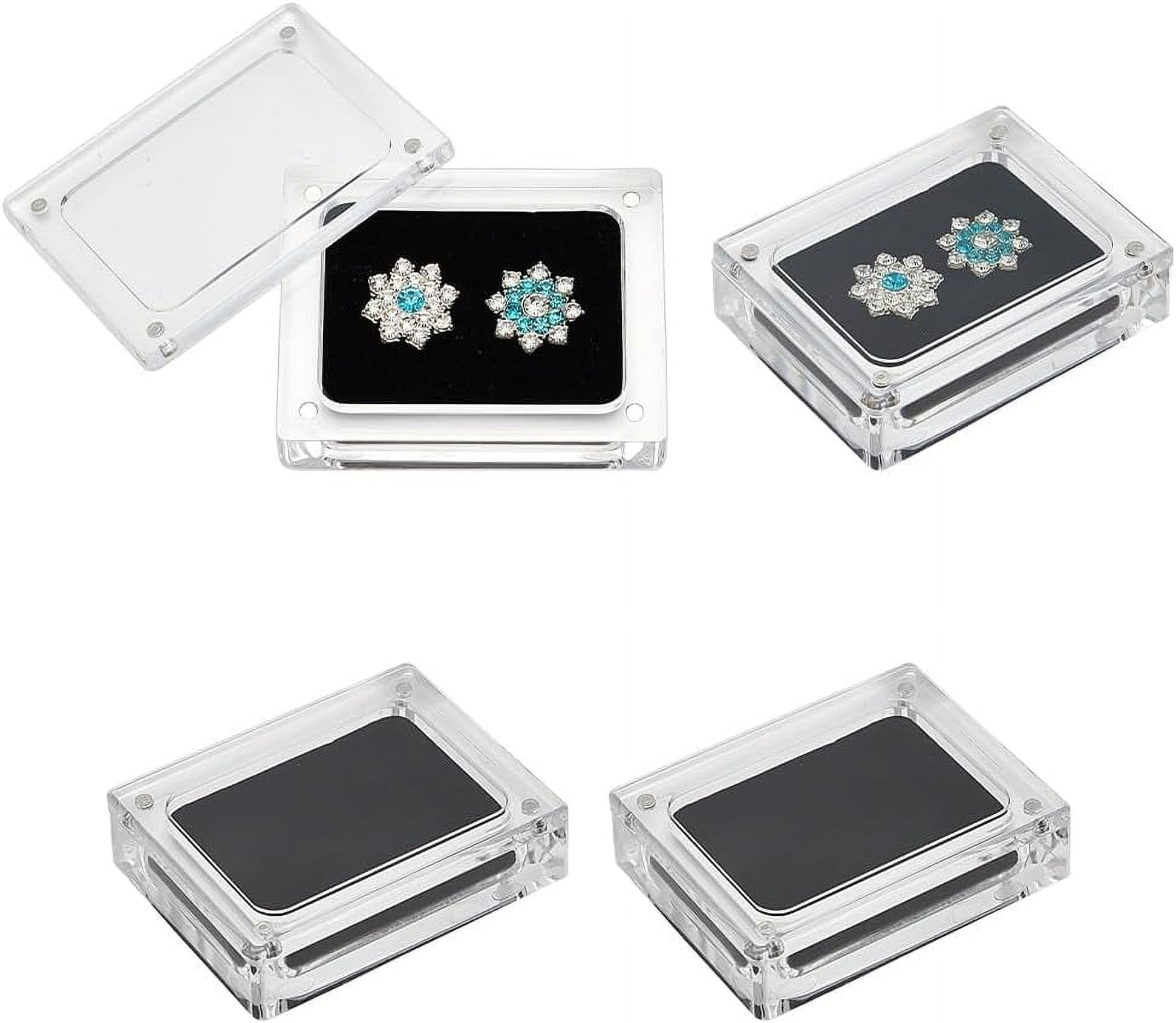 4 Pcs Acrylic Jewelry Box with Lid Clear Gemstone Display Box ...