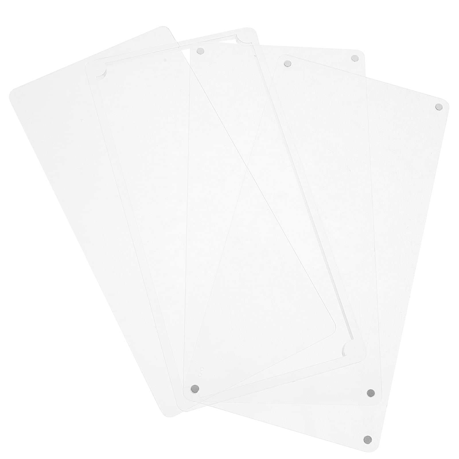 4 Pcs Acrylic Sheet Foldable Headband Furniture Wheels Transparent ...