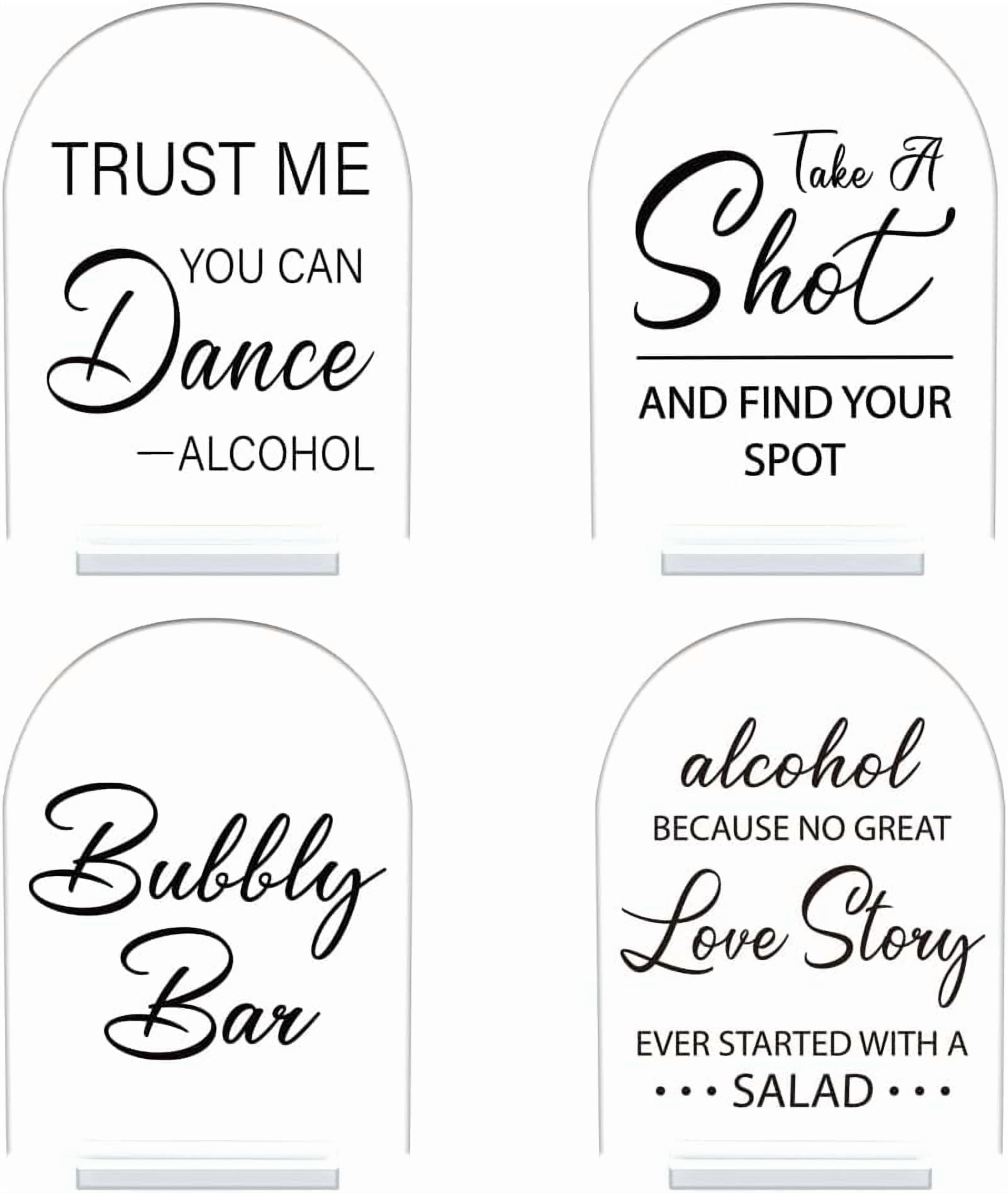 4 Pcs Acrylic Wedding Signs with Stand 5x7 Inch Clear Wedding Reception ...