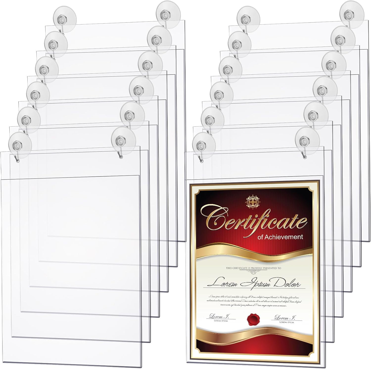 4 Pcs Acrylic Window Sign Holder Hanging Acrylic Holder 8.5 x 11 Inch ...