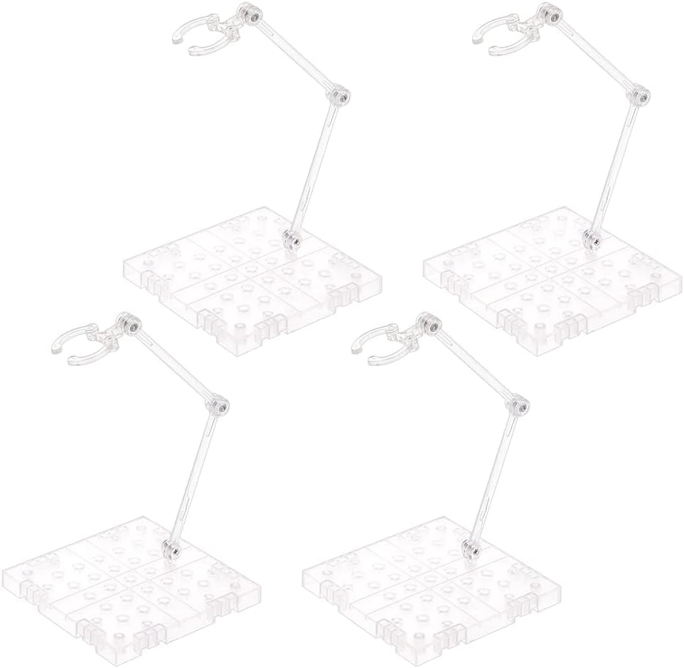 4 Pcs Action Figure Stands Clear Doll Model Support Stand with 4x4x0.4 ...