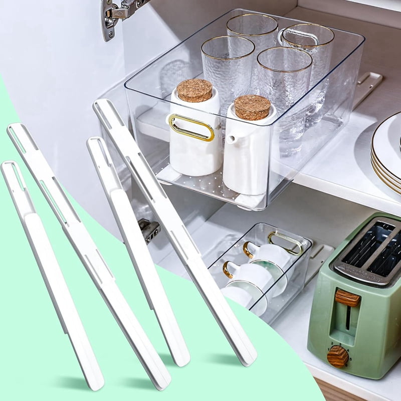 4 Pcs Adhesive Sliders for Cabinets Pull Out Drawer Organizer ...
