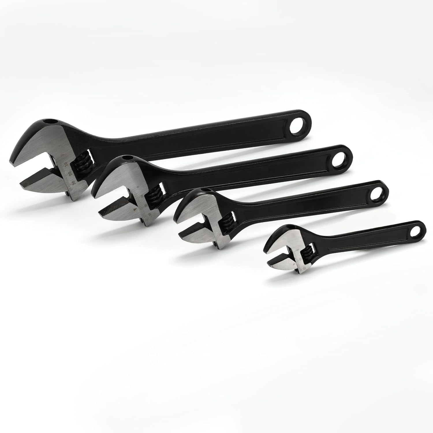 4 Pcs Adjustable CR-V Wrench Set, 6, 8, 10, 12 Inch Wrenches, Chrome ...