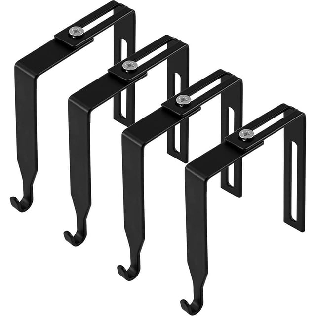 4 Pcs Adjustable Cubicle Hangers Over Door Hook Metal Black Cubicle ...