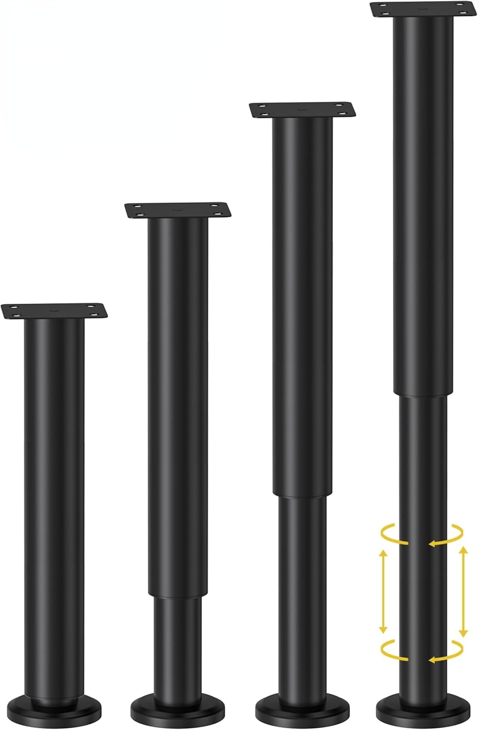 4 Pcs Adjustable Height Bed Support Legs for Bed Frame/Bed Center Slat ...