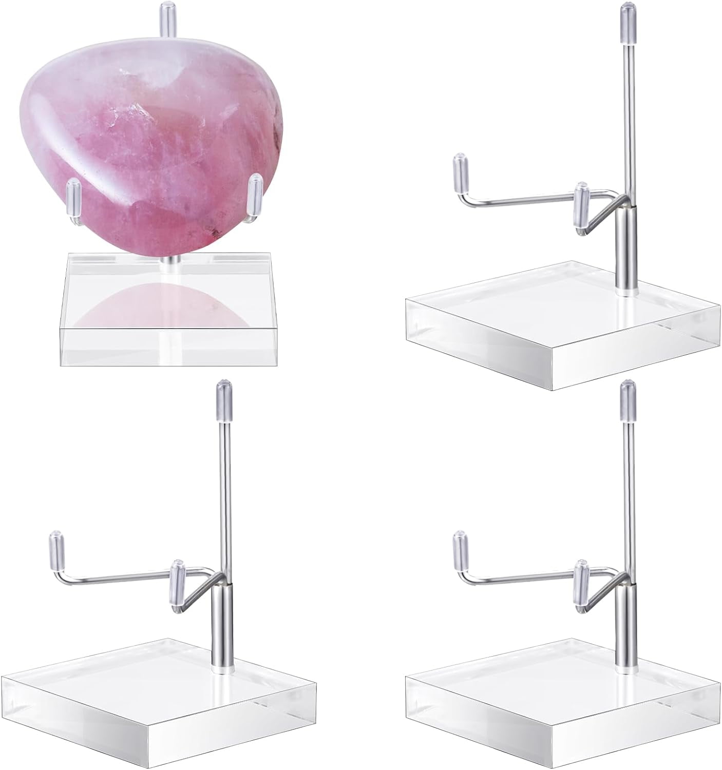 4 Pcs Adjustable Metal Arm Display Stand Easel with Acrylic Base Rock ...