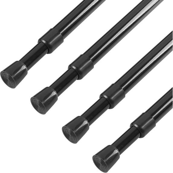 4 Pcs Adjustable Tension Curtain Rods 35 to 46 Inches, 5/8" Diameter ...