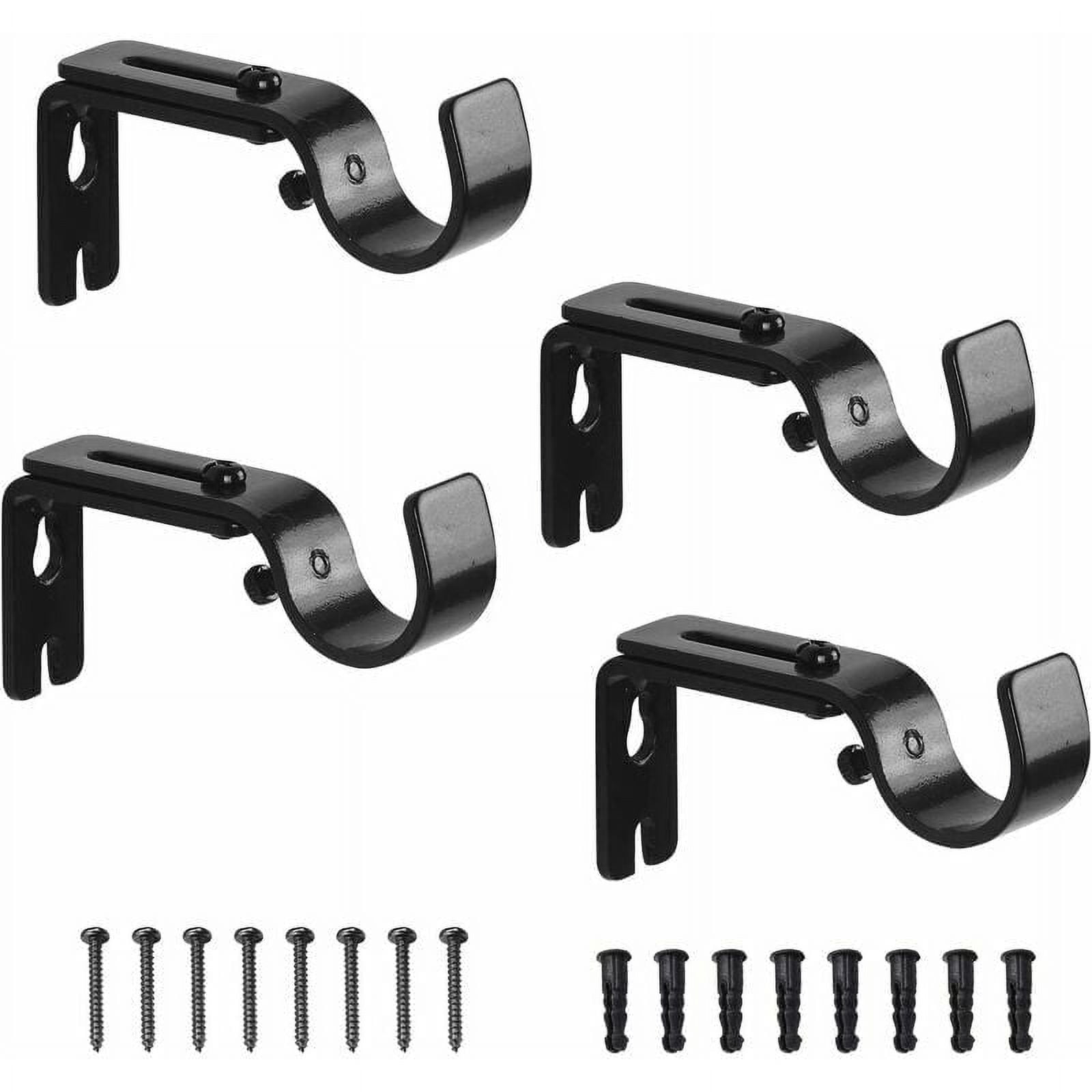 4 Pcs Adjustable Wall Mount Curtain Rod Bracket Stainless Steel Curtain ...