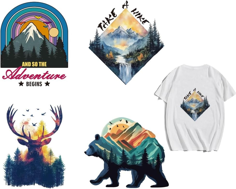 4 Pcs Adventure Iron on Decals Patches Plastic Heat Iron on Stickers ...