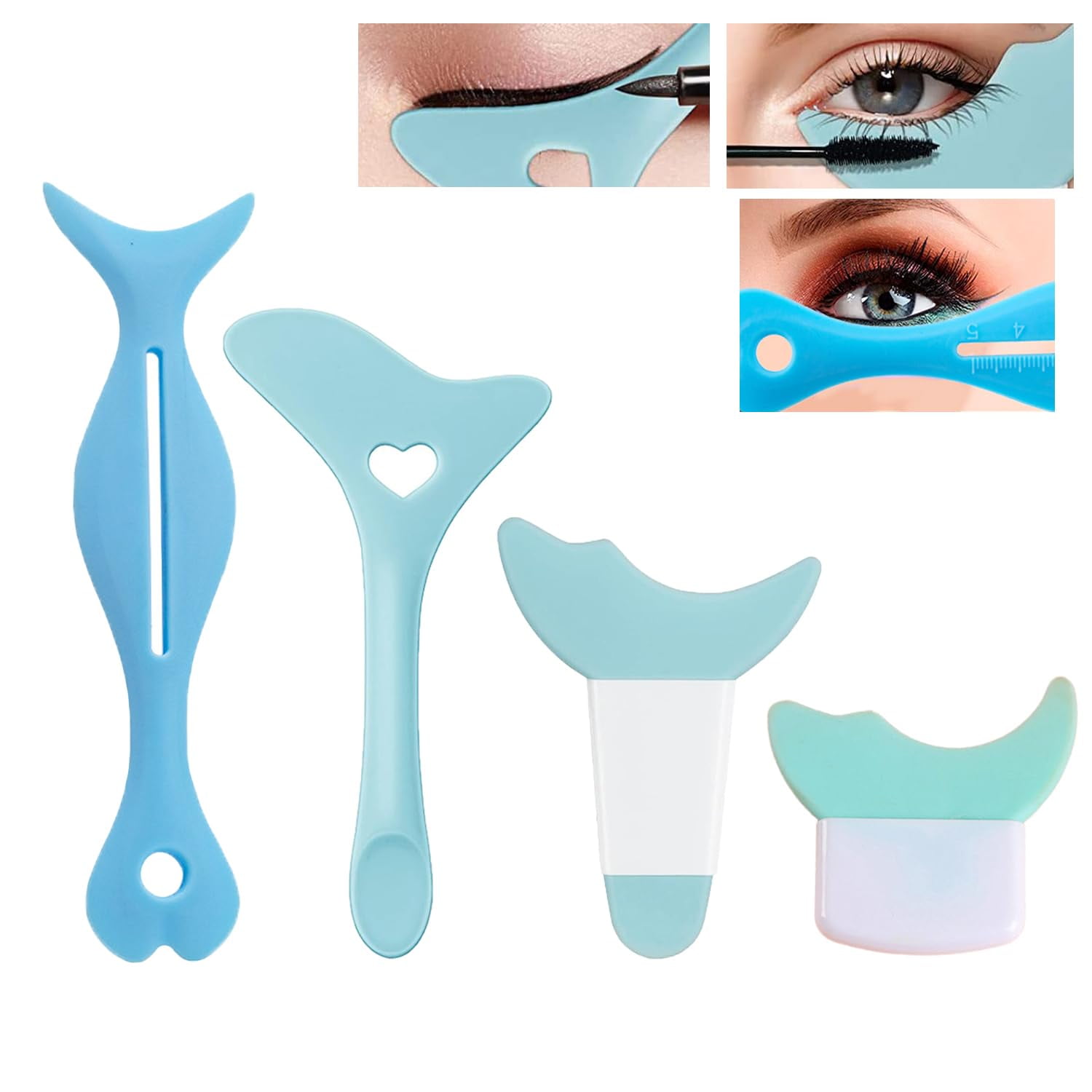 4 Pcs All In TSF6 One Eyeliner Stencils Wing Tips + Eyelash Stencils ...