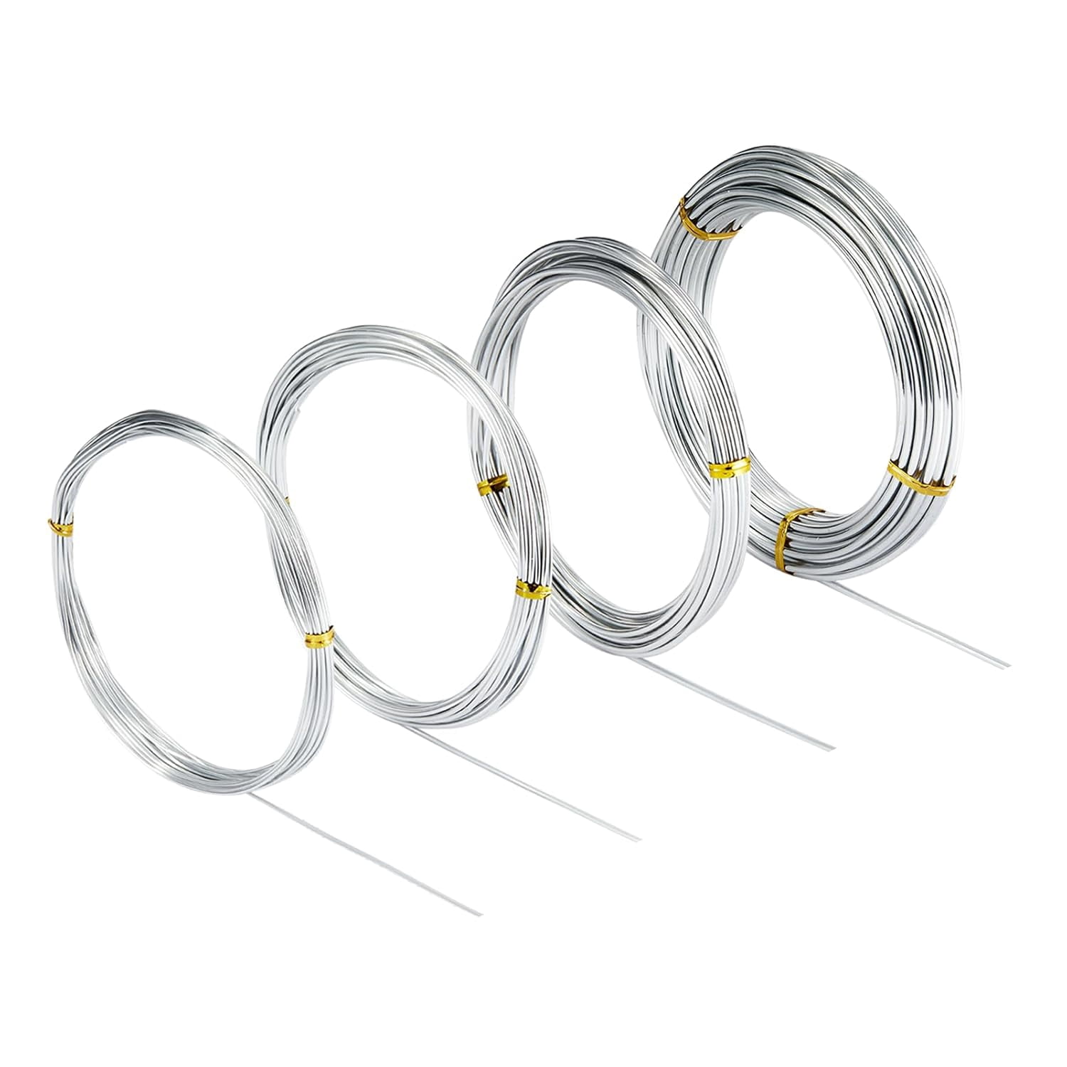 4 Pcs Aluminum Craft Wires, 3mm*10m, 2mm*5m, 1.5mm*5m, 1mm*5m, Bendable ...