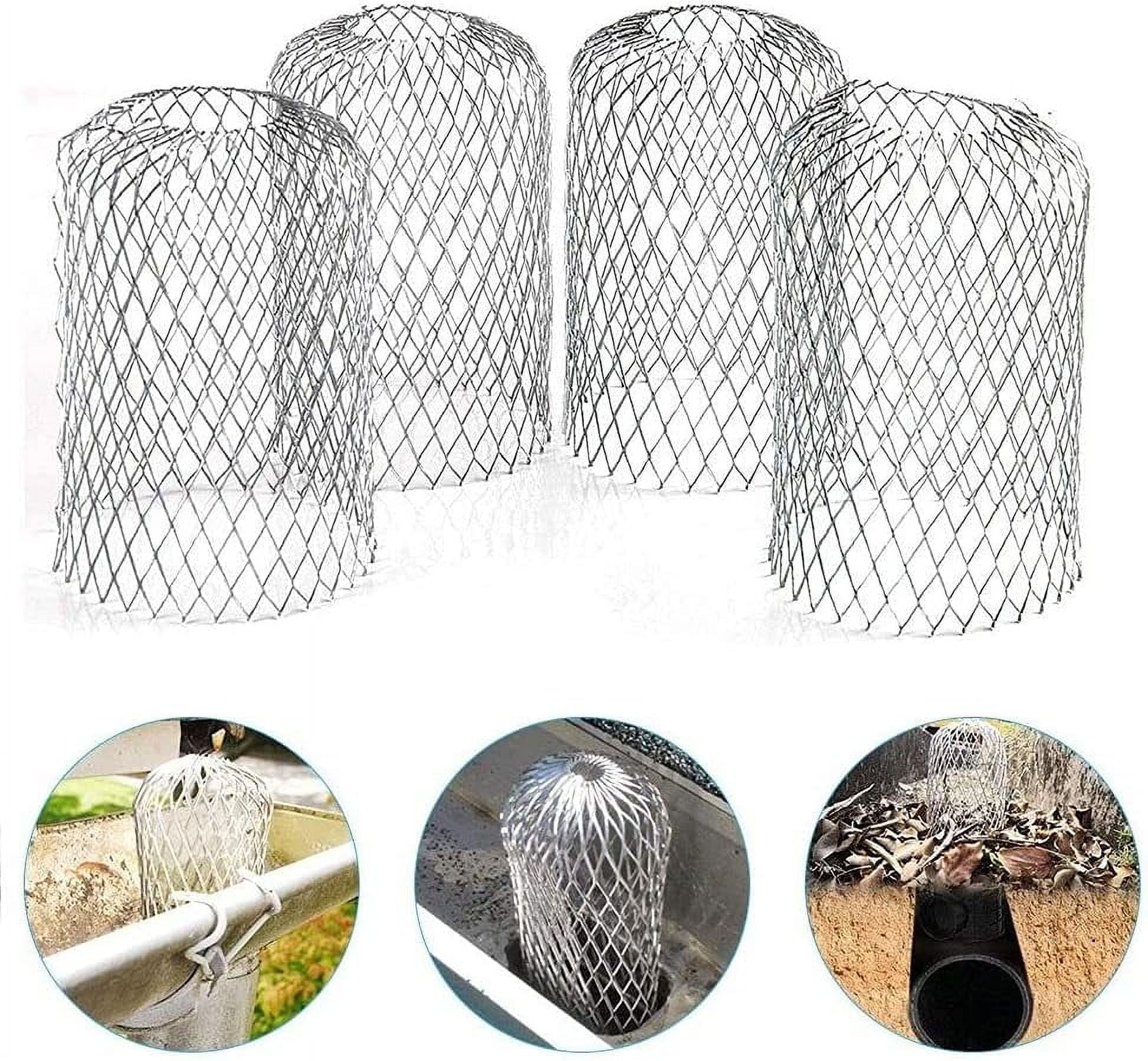 4 Pcs Aluminum Gutter Strainers, 3" Diameter To Help Keep Drain Clear ...