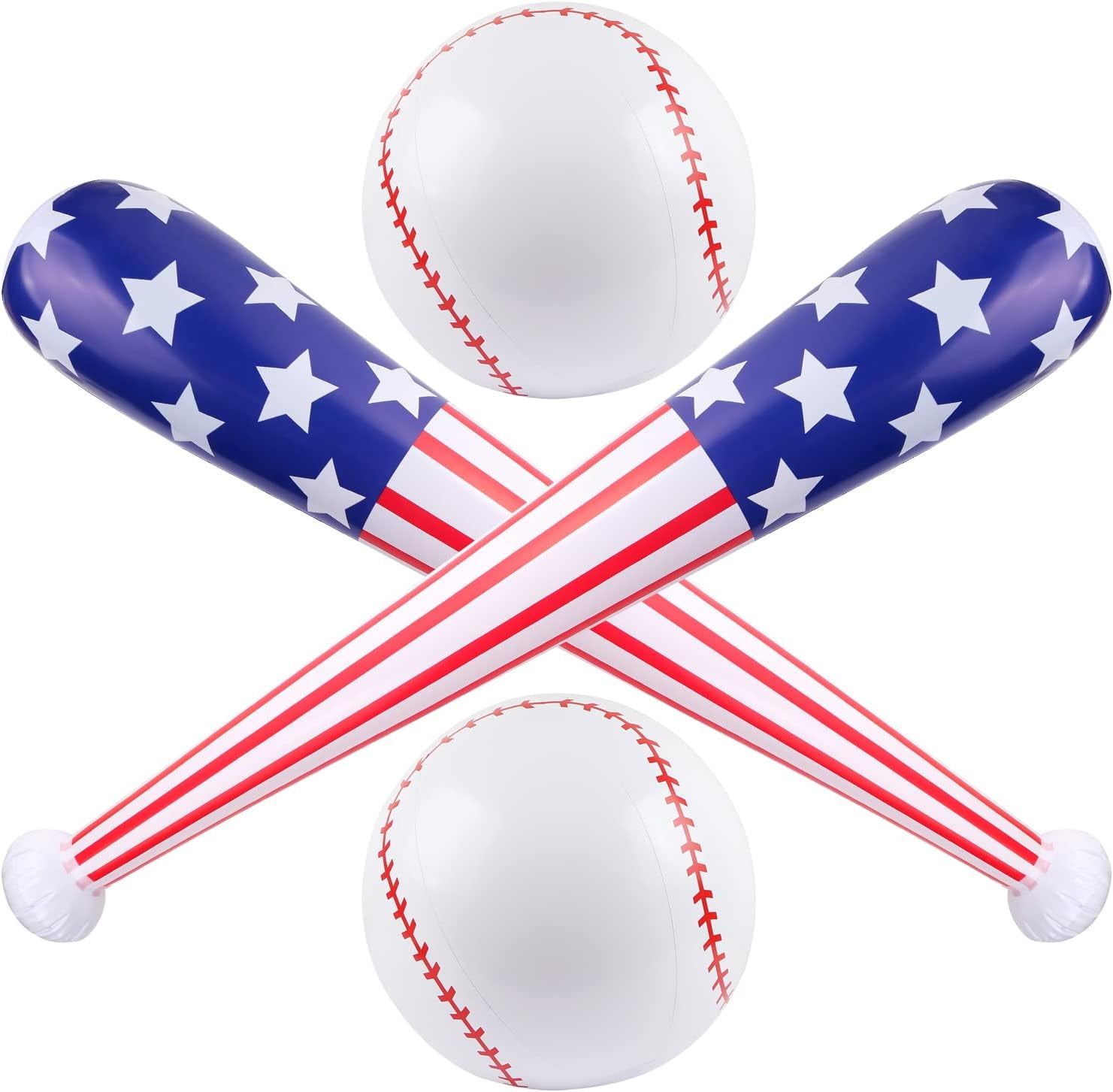4 Pcs American Flag Inflatable Baseball and Baseball Bat,Blow Up ...