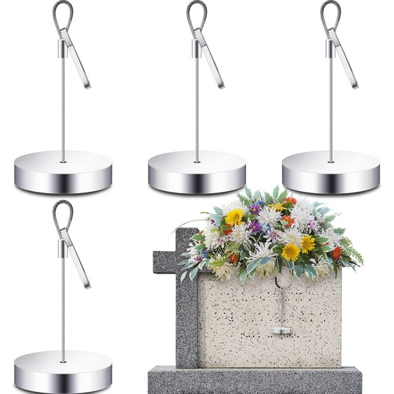 4 Pcs Anchor for Headstone Flower Cemetery Flowers Stainless Steel ...