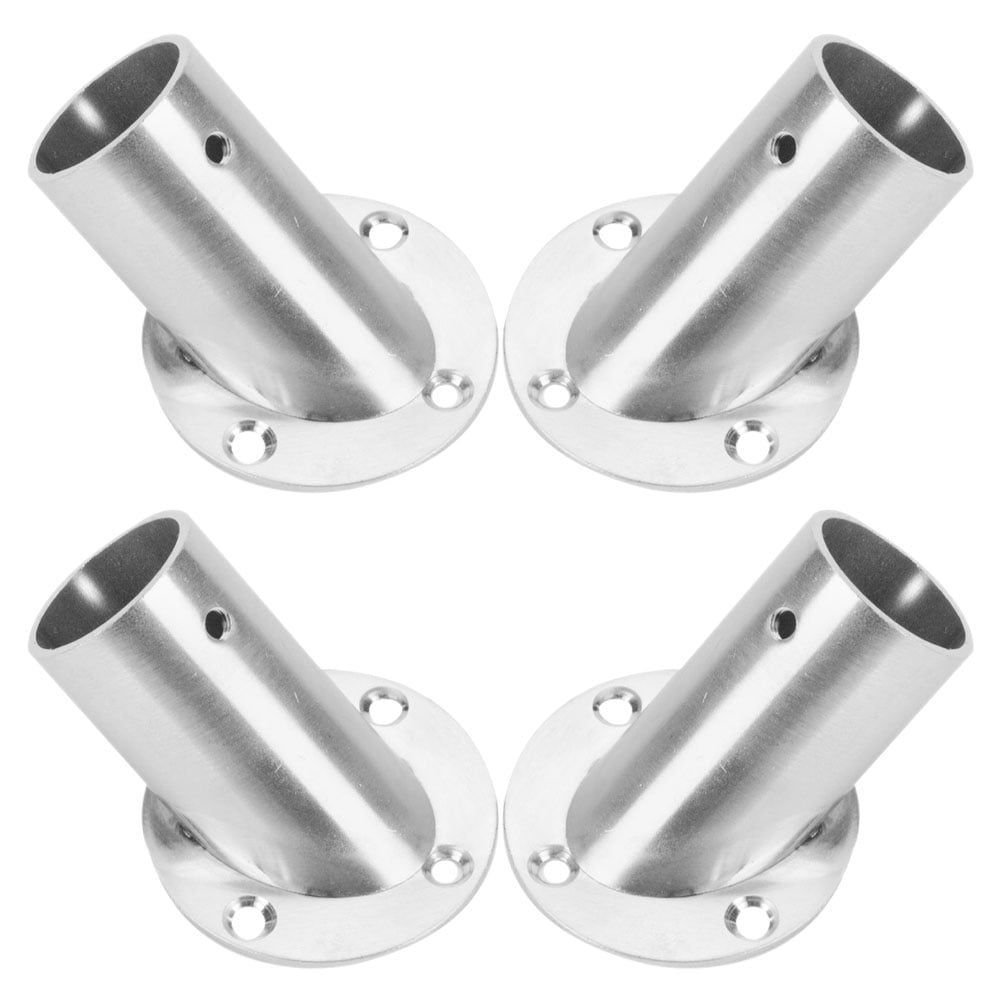 4 Pcs Angled Clothes Rail Curtain Rods Closet Pole Bracket Shower Rod ...