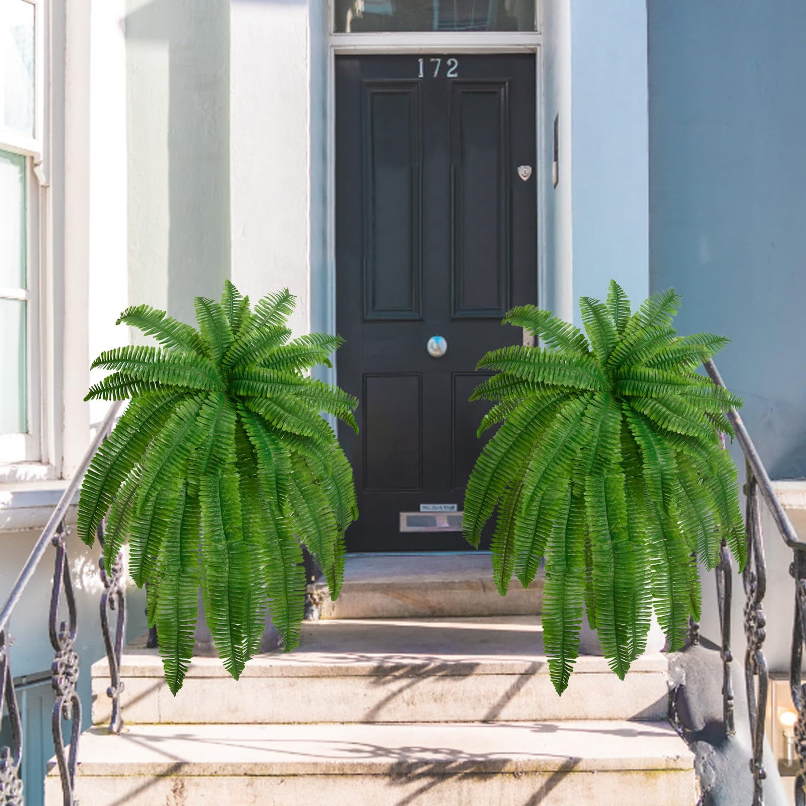 4 Pcs Artificial Boston 27.51" Fake Fern Plants Bushes Faux Plants ...