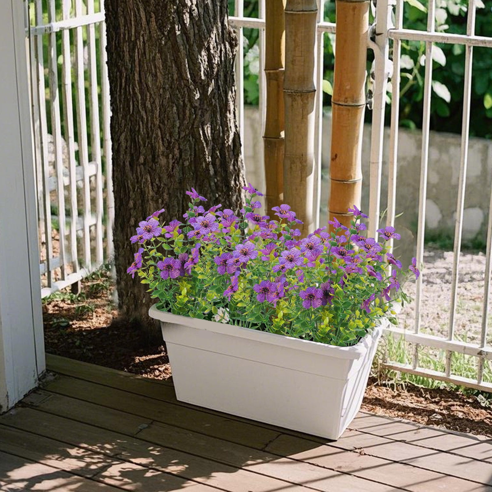 4 Pcs Artificial Flowers Outdoor, Artificial UV Resistant Flower Bulk ...