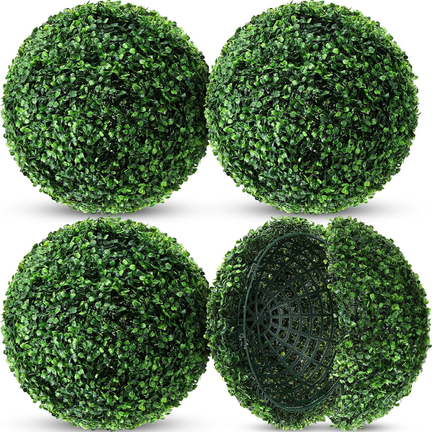 4 Pcs Artificial Plant Topiary Ball 4 Layers Garden Spheres Boxwood ...