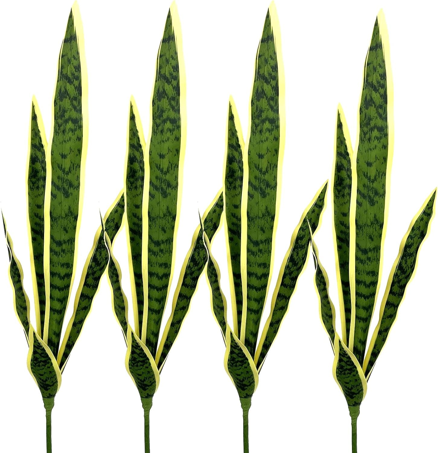 4 Pcs Artificial Plants 30" Sansevieria Snake Plant Plastic Greenery ...