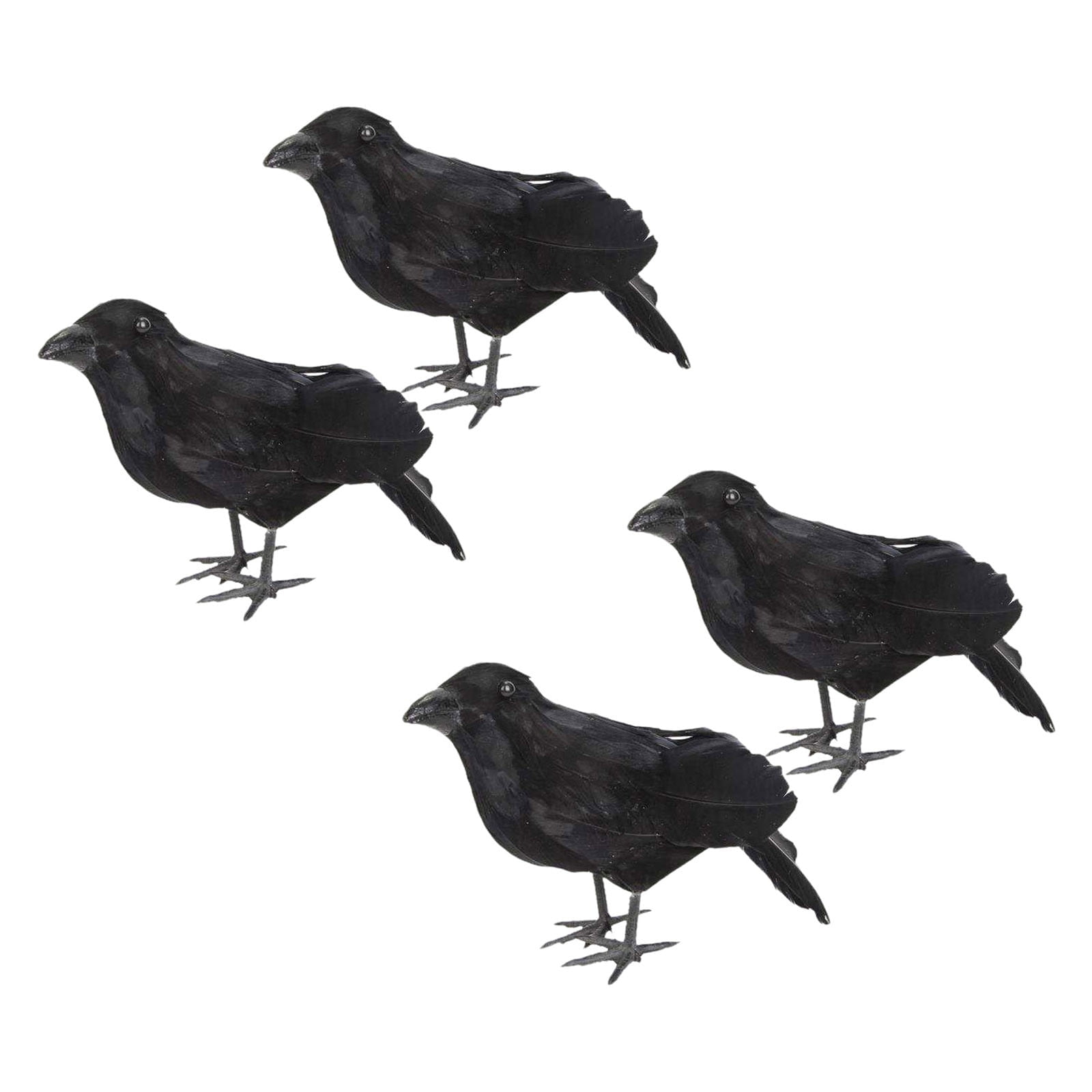 4 Pcs Artificial Simulation Decoration Crow Props Model, Realistic ...