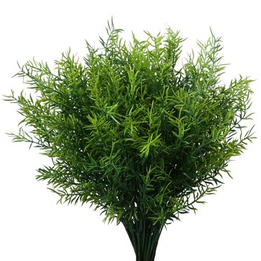 4 Bundles Artificial Outdoor Plants Plastic Wheat Grass Greenery Shrubs ...