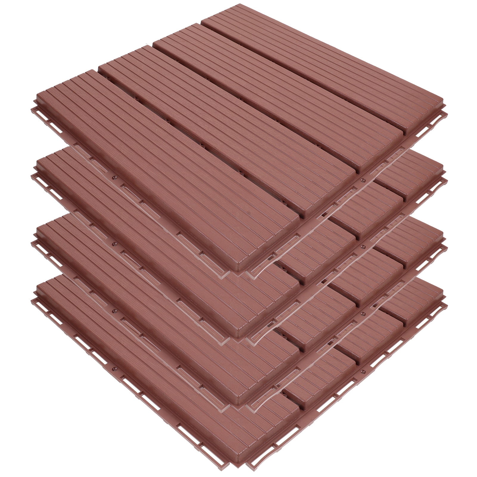 Alvinma 4 Pcs Assembled Floor Interlocking Deck Tiles Decking Decorate ...