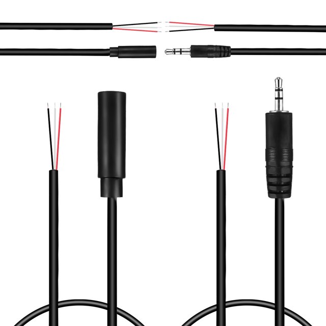 4 Pcs Audio Cord Headphones Cable 3.5mm 2 Male + Female 30cm - Walmart.com