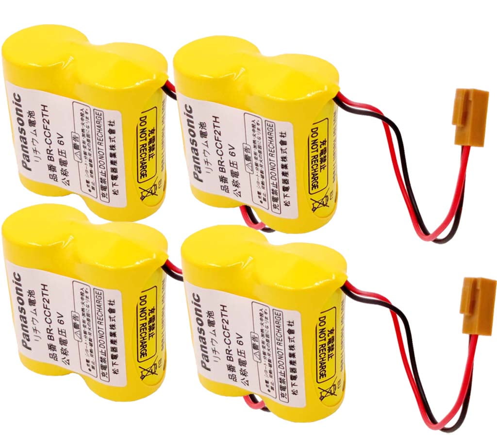 4 Pcs BR-CCF2TH 6V 5000mah Battery with Brown Plug for Fanuc A98L-0001-0902/A98L-0031-0006 PLC ...