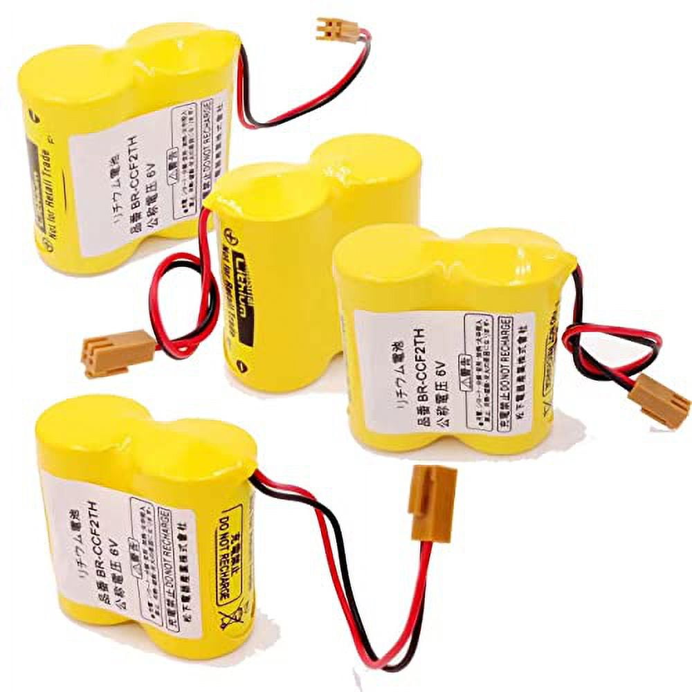 4 Pcs BR-CCF2TH BR-C 6V 5000mAh Lithium PLC Battery with Wire for FANUC ...