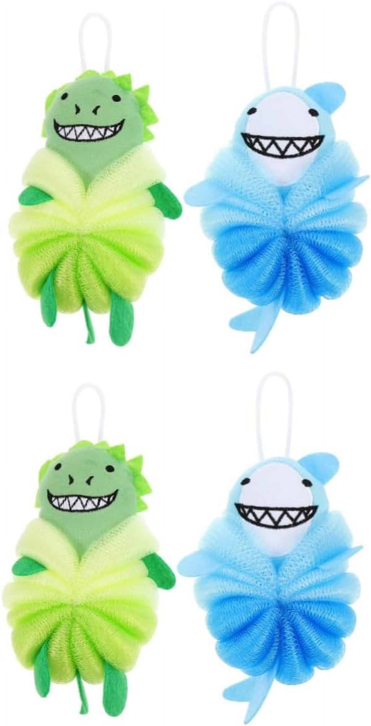 4 Pcs Baby Loofah Bath mesh Pouf Shower Puff Shower loofah Animal Bath ...