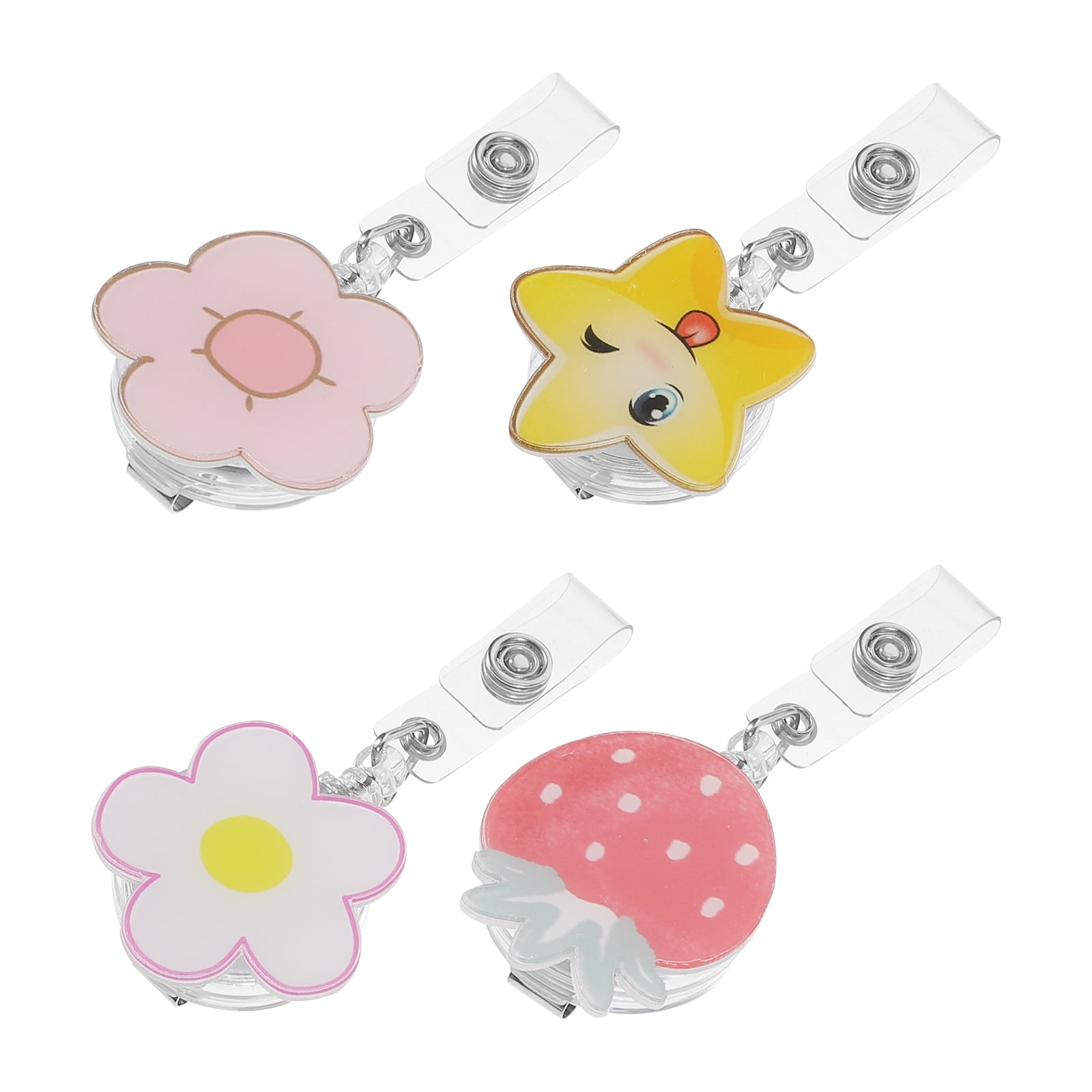 Alvinma 4 Pcs Badge Expansion Buckle Id Tag Clip Cards Supply Holder ...