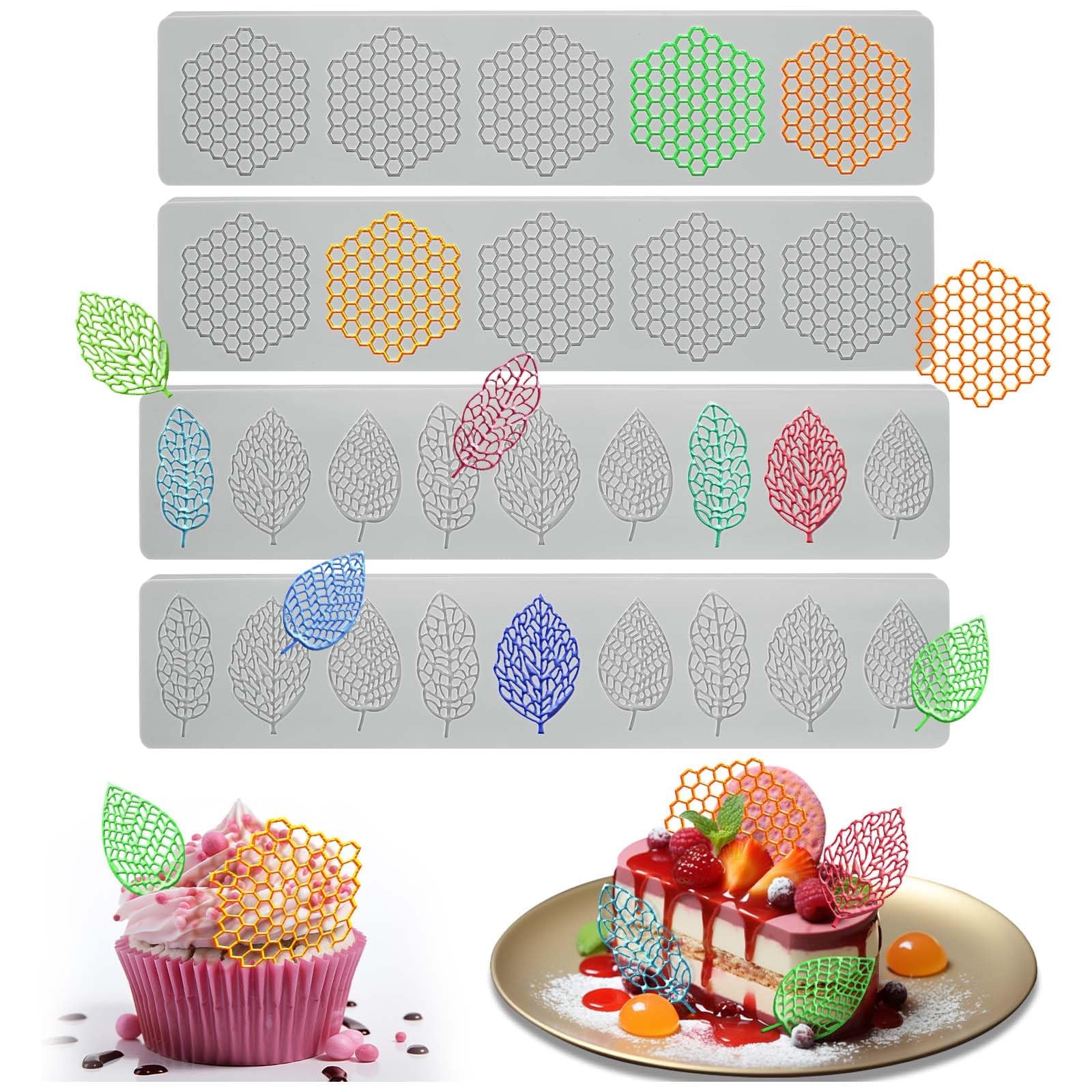 Sbomiaort Non-stick Silicone Tuile Molds, 14.5 Diameter Cups 4 Count ...