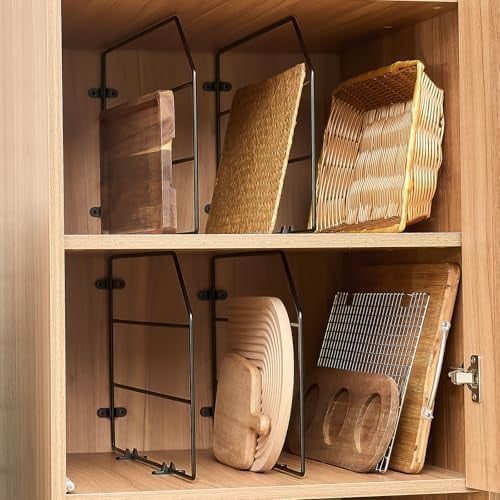 4 Pcs Baking Sheet Organizer; Tray Dividers for Cabinets Kitchen ...