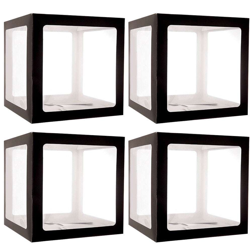 WASHWEPE Balloon Box Decoration Black 4Set 11.8In Cube - Walmart.com