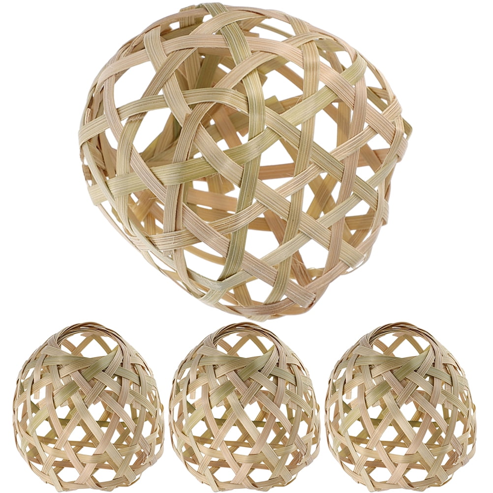 4 Pcs Bamboo Lampshade Woven Pendant Light Cover Bulb Lantern Ceiling ...