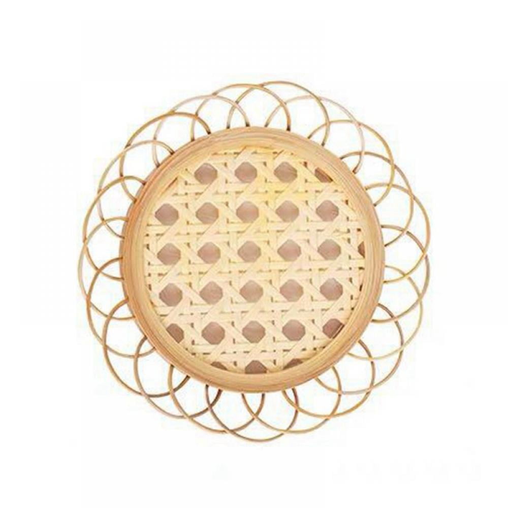 4 Pcs Bamboo Rattan Coasters, Handcrafted Natural Woven Drink Coaster ...