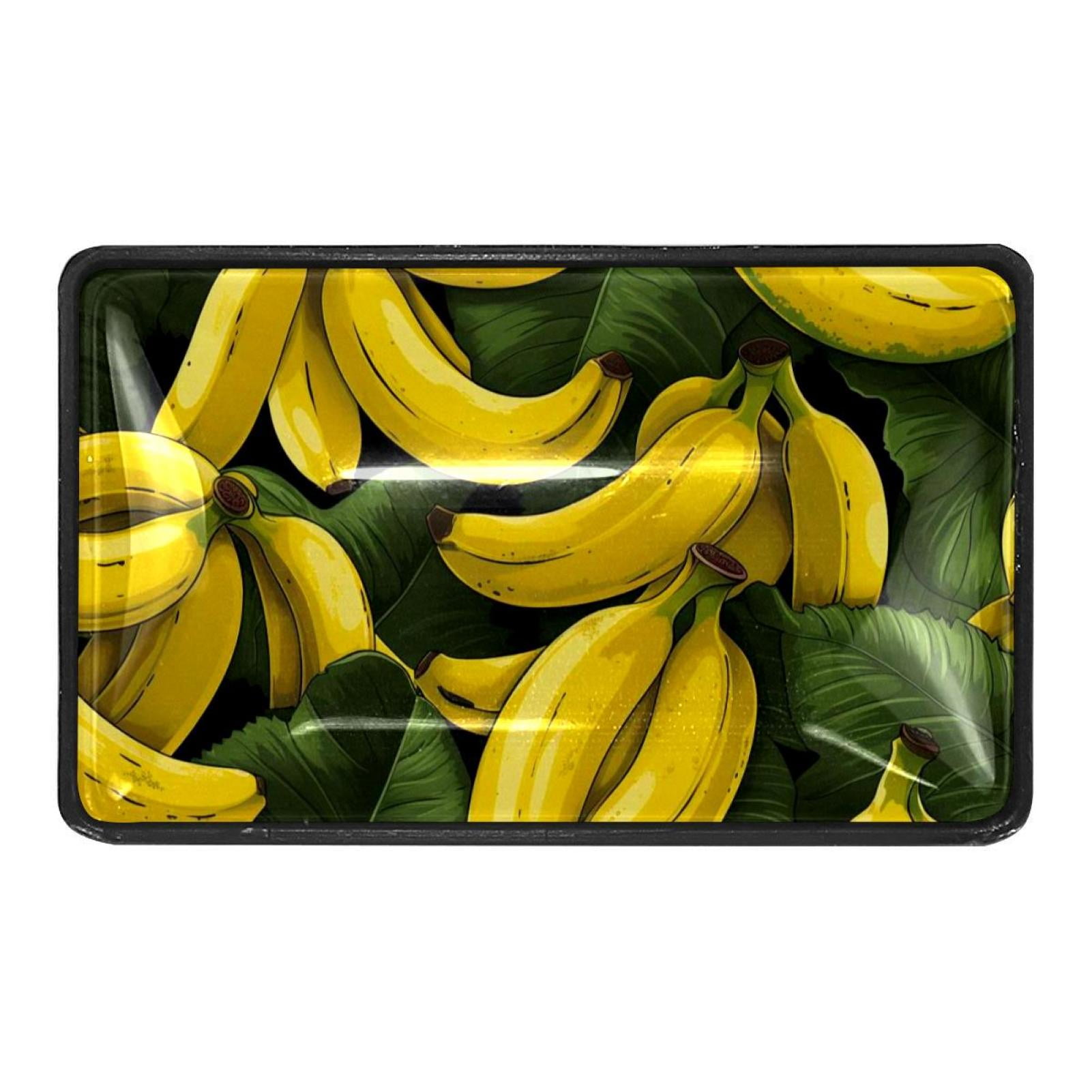 4 Pcs Banana Fruit and Leave Crystal Glass Drawer Knob Pull Handle ...