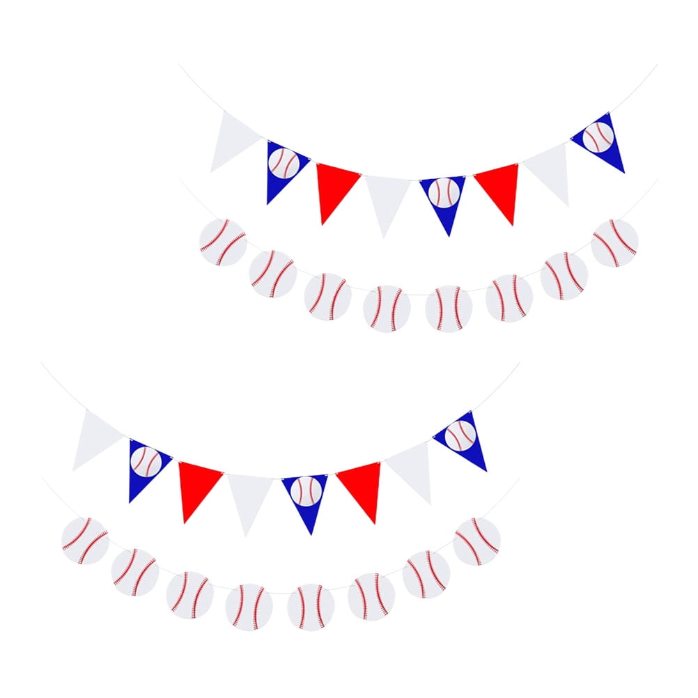 4 Pcs Baseball Flag Designed Banner Background Wall Decoration Theme ...