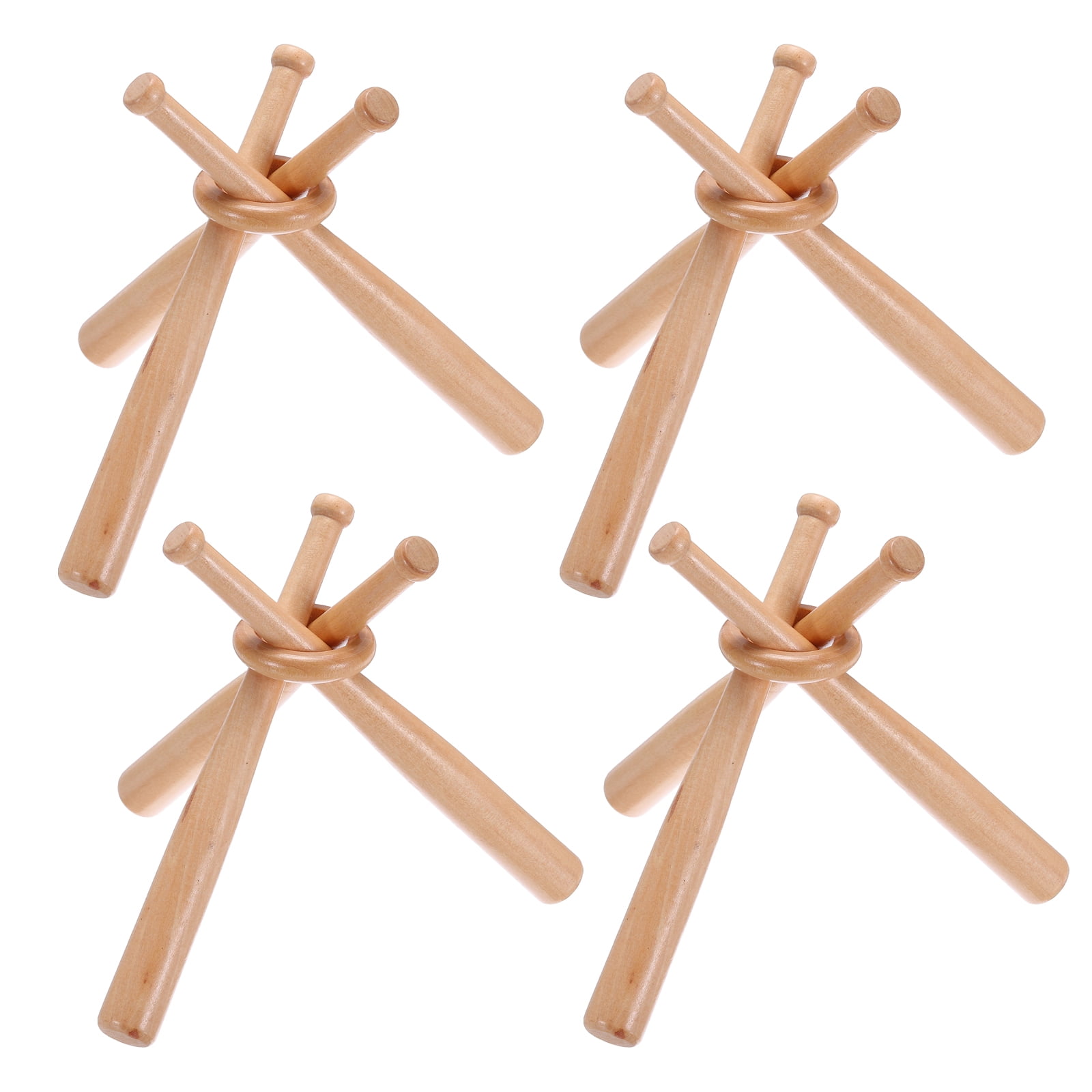 4 Pcs Baseball Stand Baseball Holders for Balls Display Bats Wooden ...