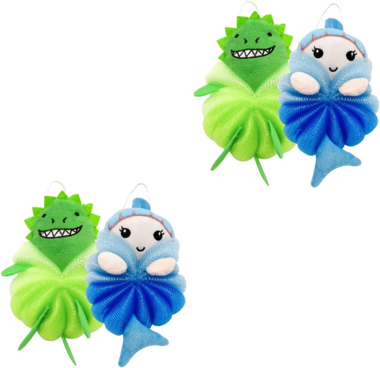 4 Pcs Bath Ball Cute Bath sponges Pouf Shower mesh Ball Animal mesh ...