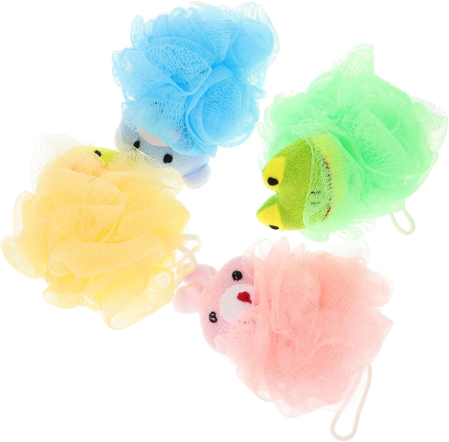 4 Pcs Bath Sponge for Kids Animal Bath Sponge Kids Loofahs for Shower ...