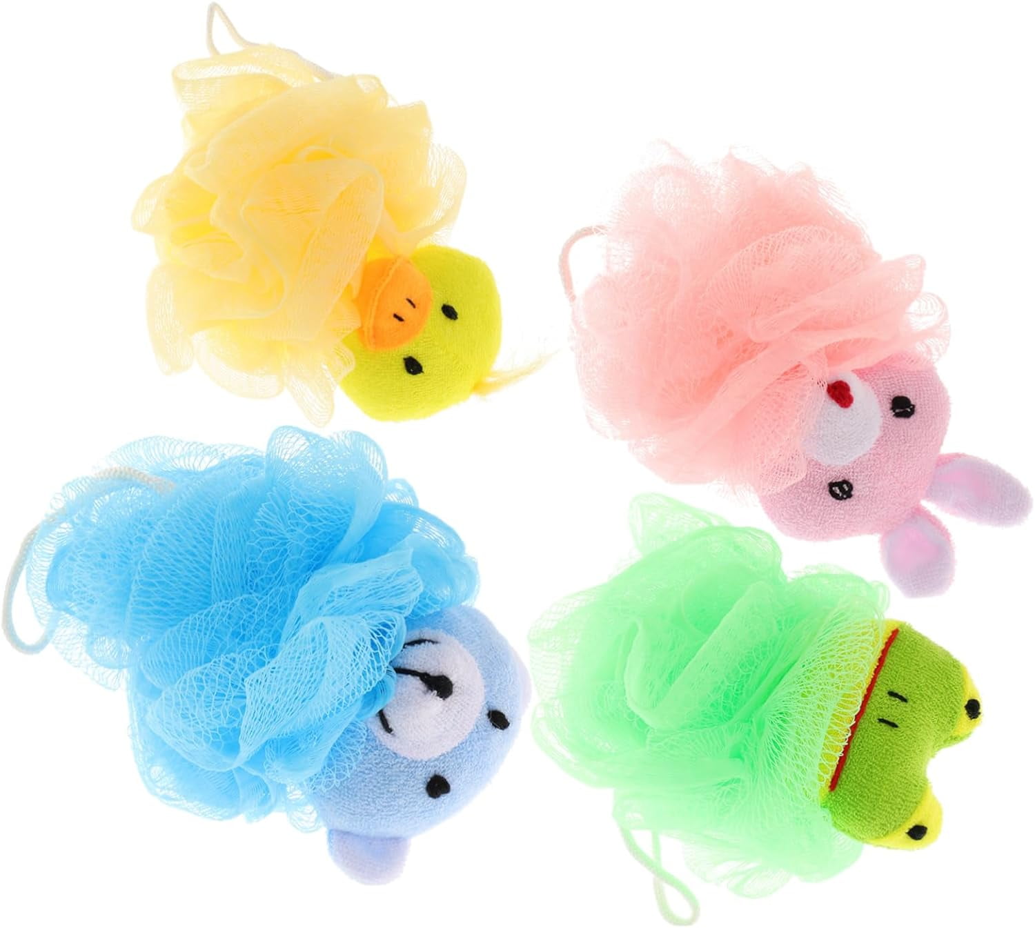 4 Pcs Bath Sponge for Kids Loofah Kids Animal Bath Sponge Loofah Bath ...