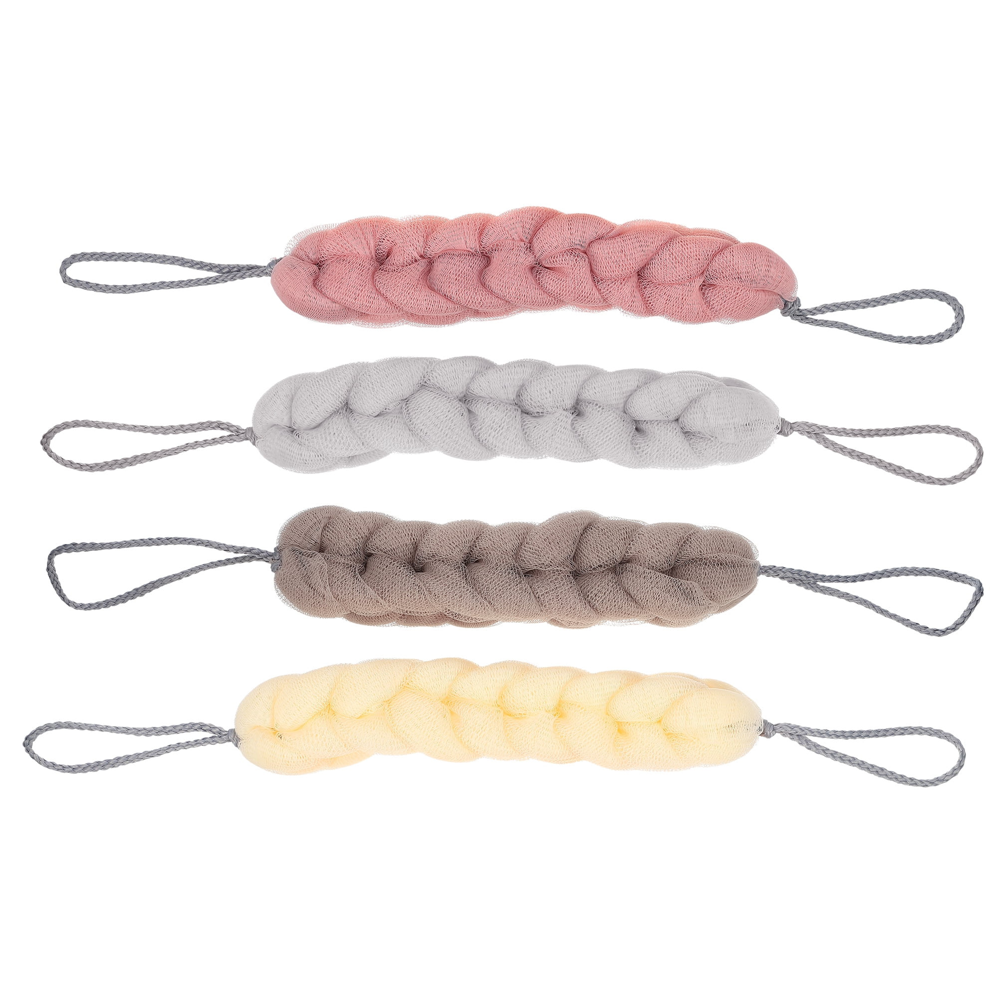 4 Pcs Bath Sponge Long Stretch Back Sponge for Body Shower Clean Beige ...